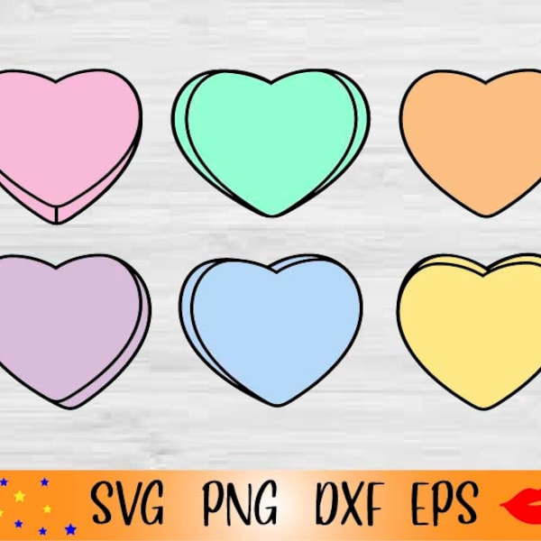 Blank Candy Hearts Svg - Etsy