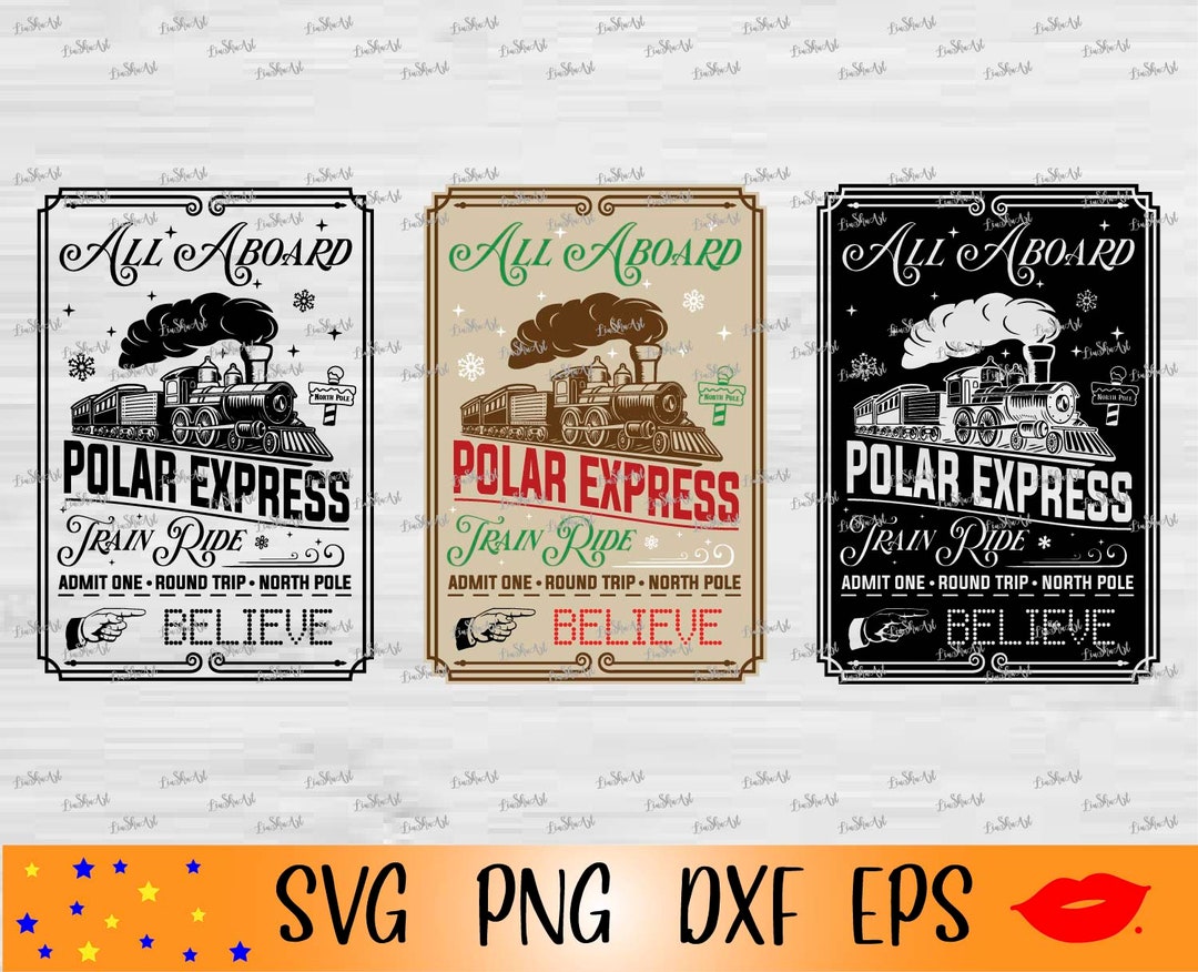 Polar Express Tumbler Labels Svg-winter Party Png-believe in Polar ...
