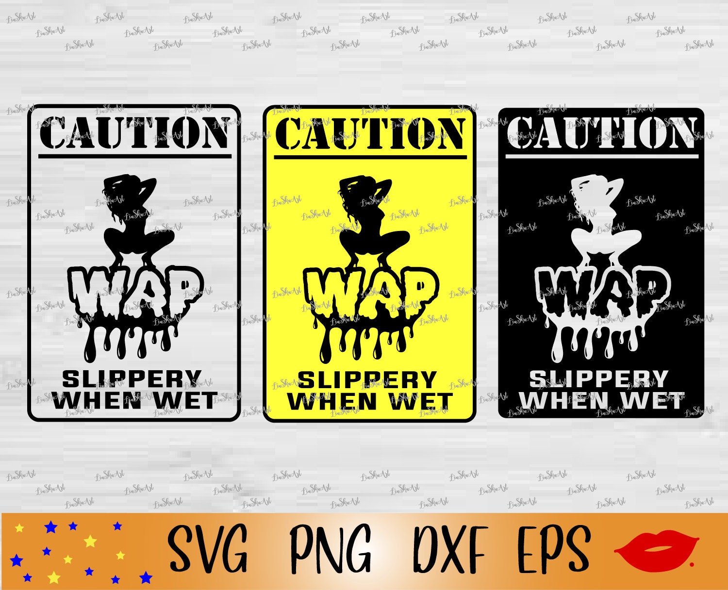 Caution Wap Slippery When Wet Svg-caution Labels Png-wap Sign - Etsy ...