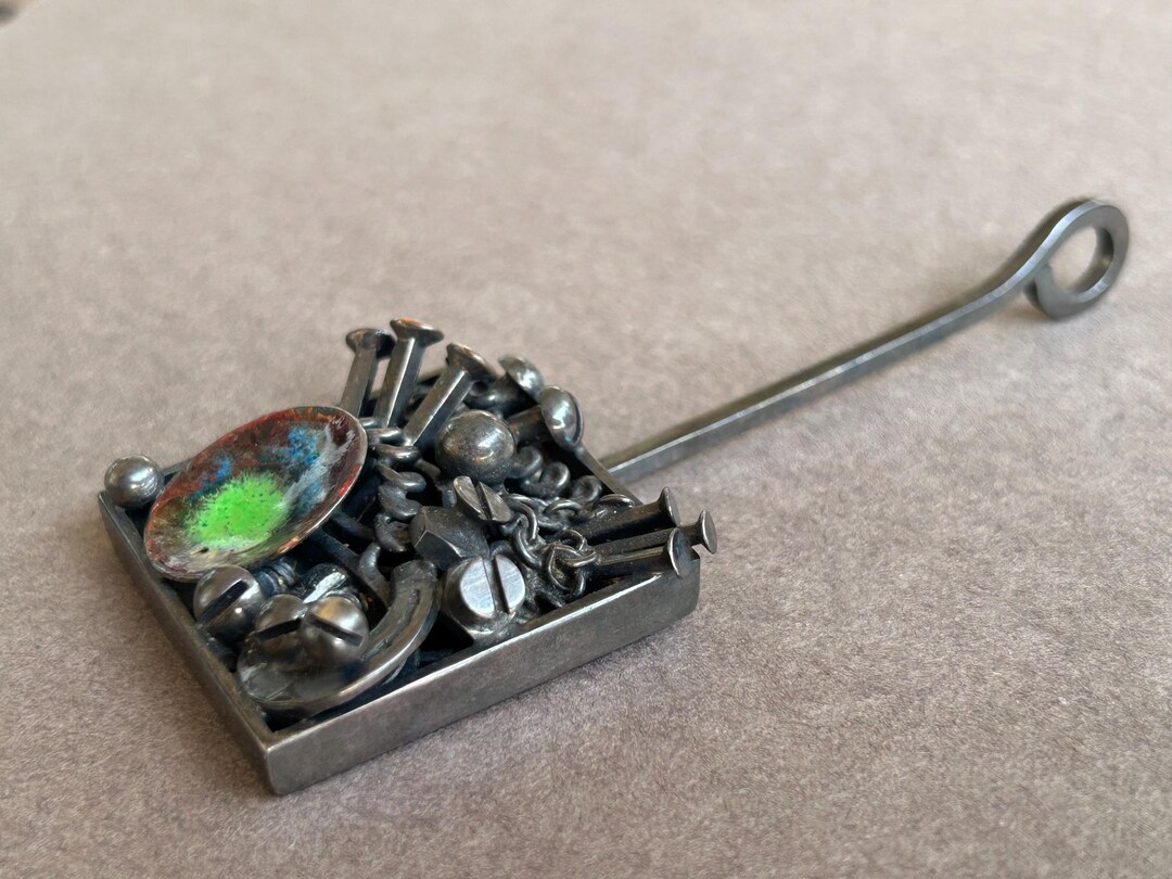 Pendant Brutalist Steampunk Design K-J.B Denmark Vintage - Etsy