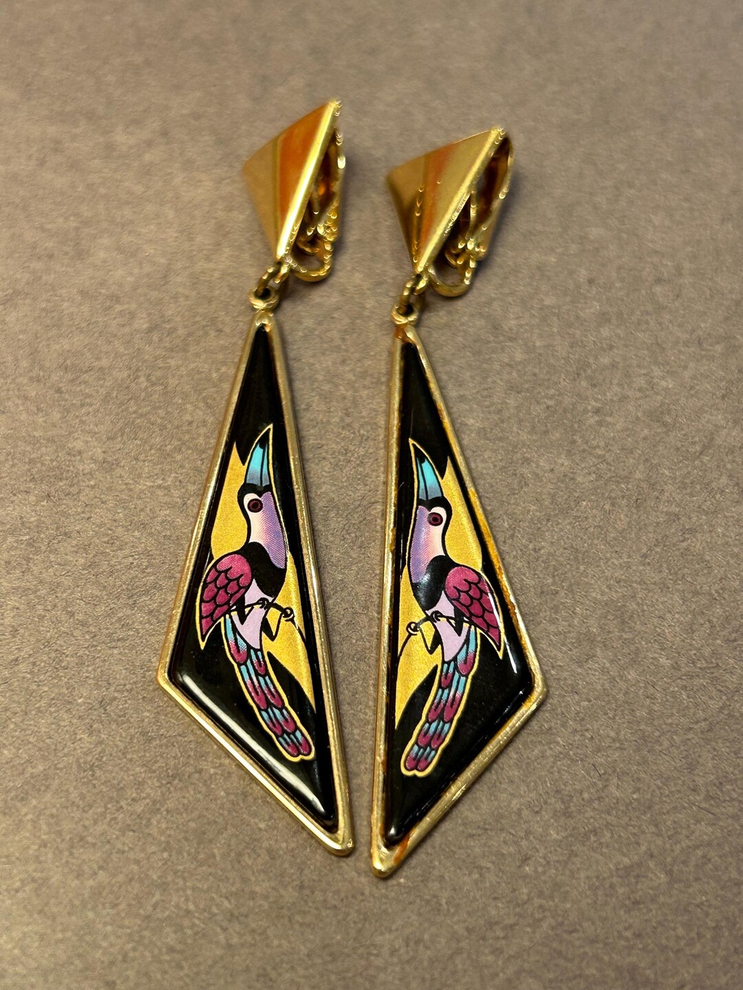 Michaela Frey Team Clip on Earrings Vintage - Etsy