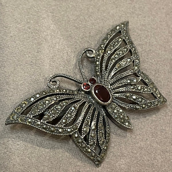 925 Silver Butterfly Brooch - Etsy