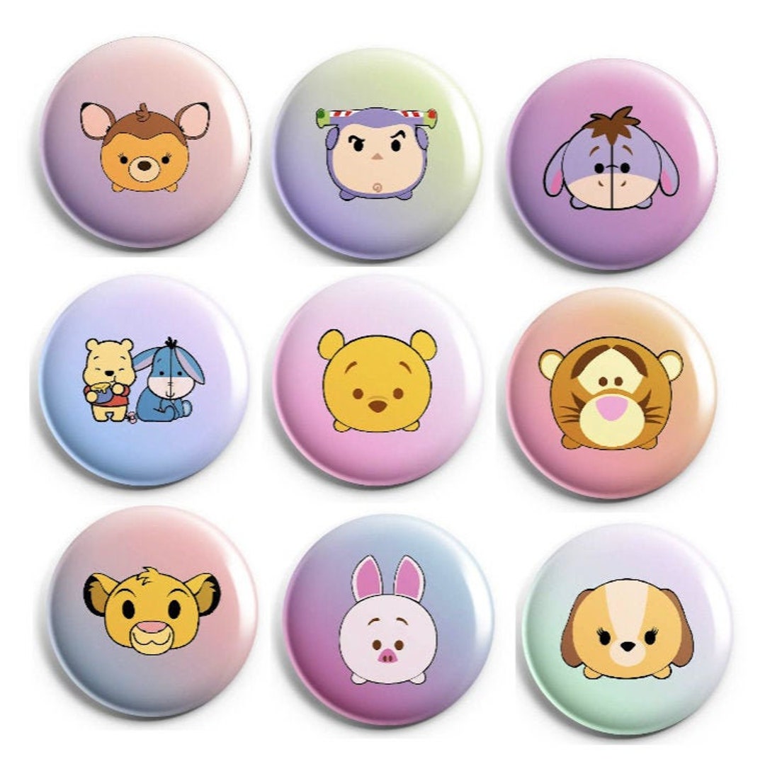 Cute Cartoon Characters 1 Buttons OR Magnet - Etsy