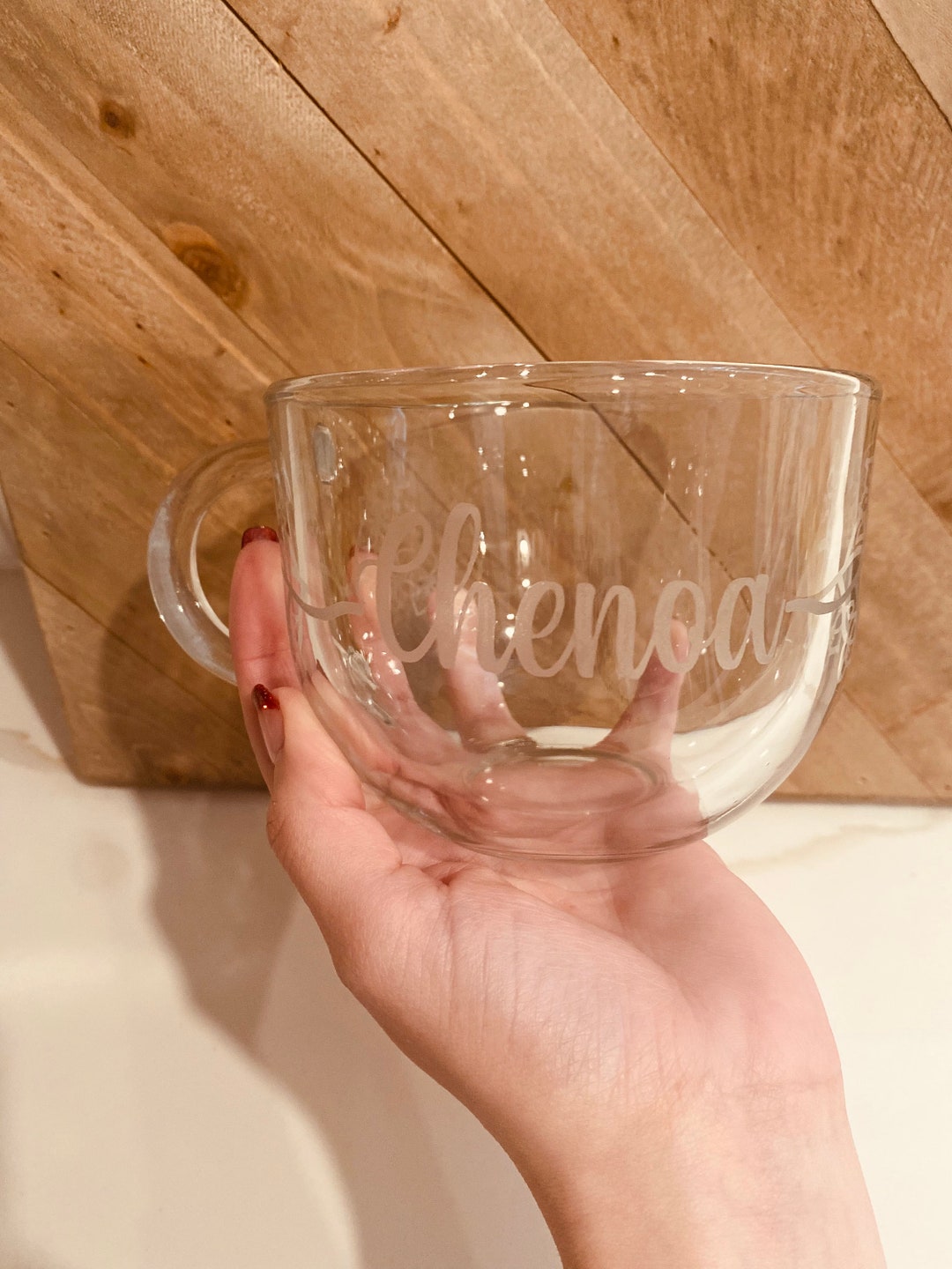 Custom Etched Coffee Mug, Etched Cherry Blossom, Etched Coffee Mug ...