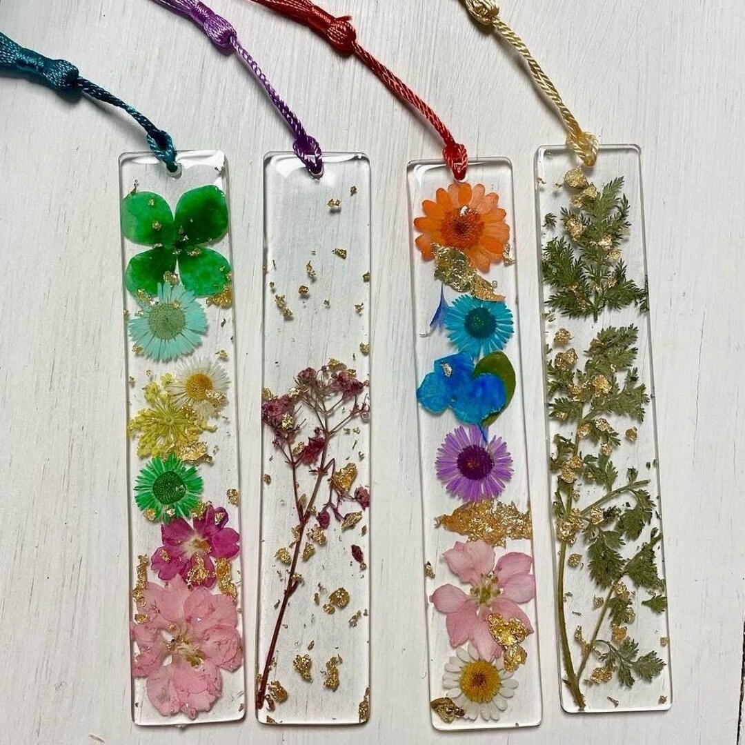 Floral Bookmarks (4) - Etsy