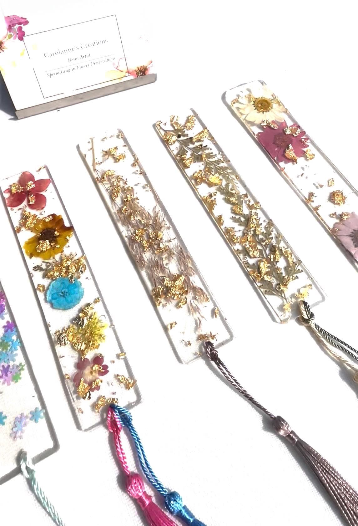 Floral Bookmarks (4) - Etsy