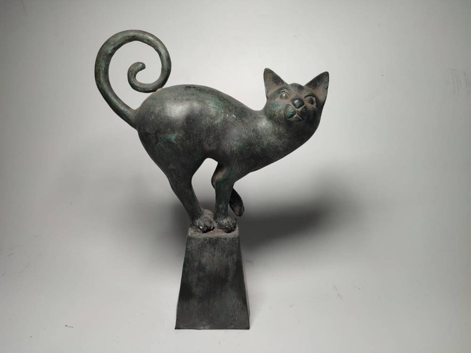 Bronze Sculpture Cute Black Cat - Etsy