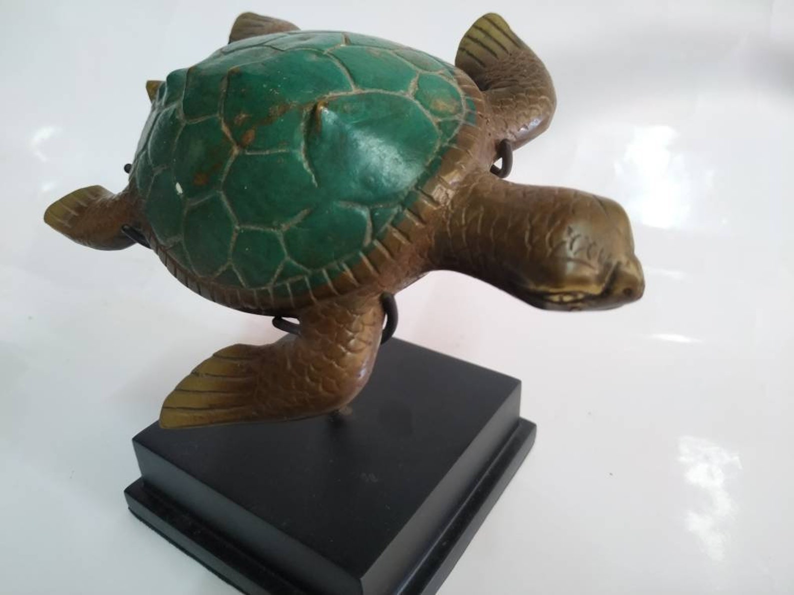 Bronze Sculpture Ocean Turtle With Stand, Animal Lover, Mother's Day ...