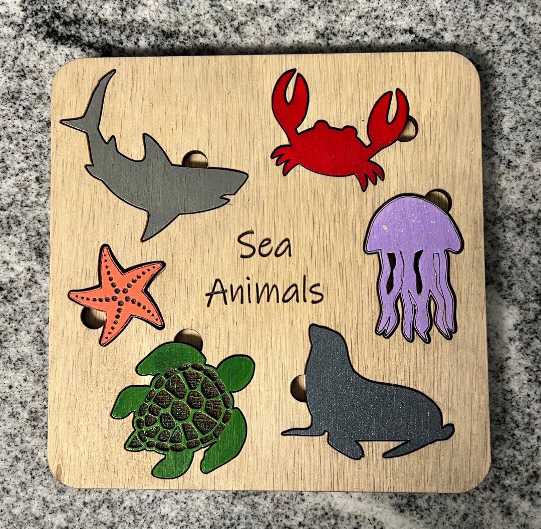 Childrens Sea Animals Montessori Identification Puzzle - Etsy