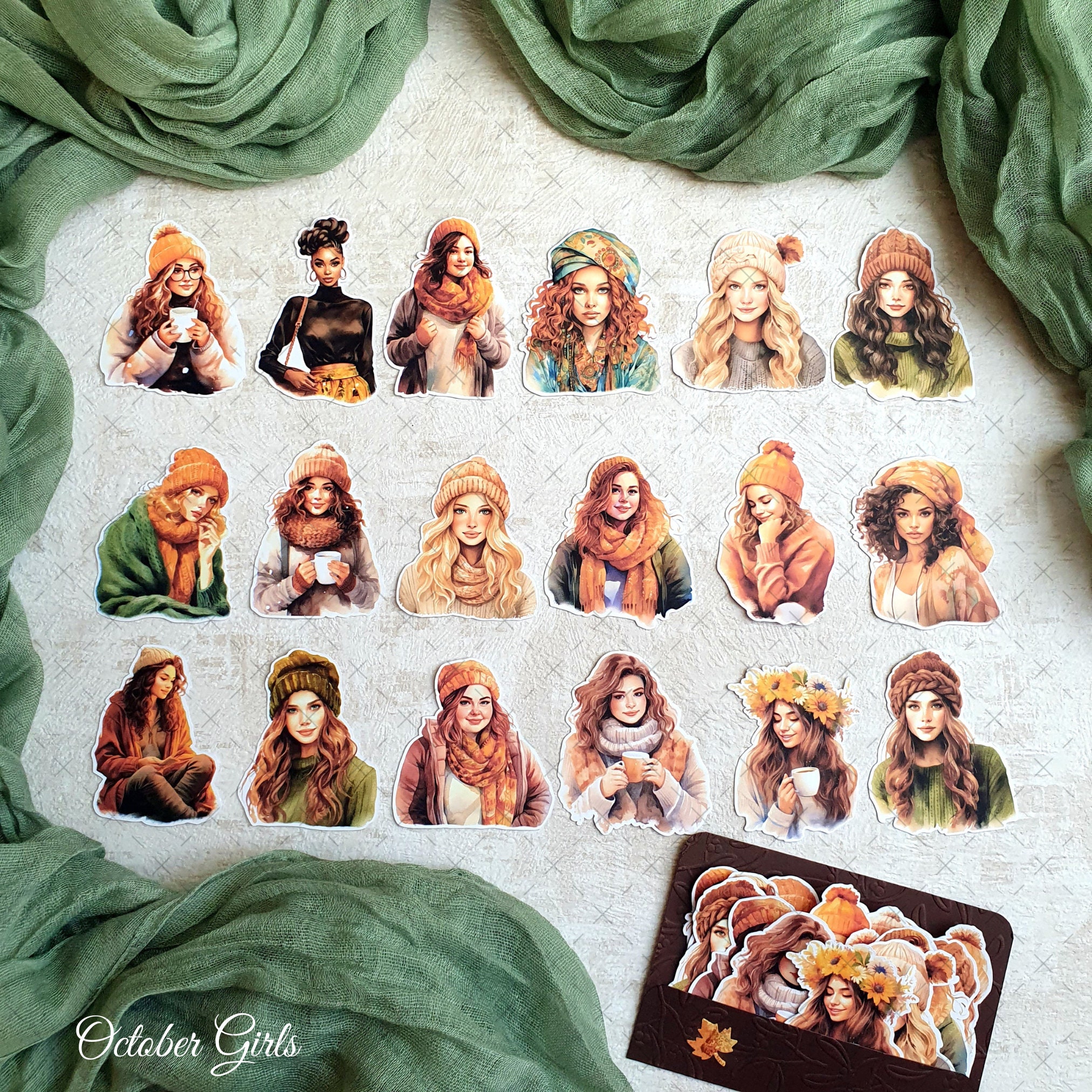 October Girls Cutouts Paper Dolls for Journaling, Scrapbooking, Bujo - Etsy
