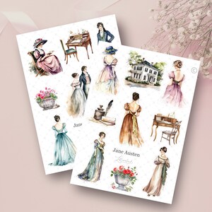 Jane Austen Set 2 Journal Sticker Sheets Planner Stickers - Etsy