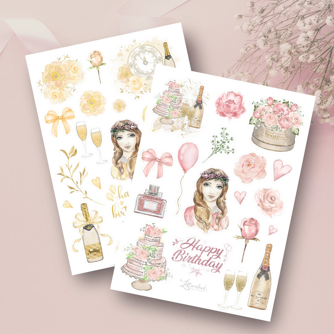 Happy Birthday Journal Sticker Sheet Planner Stickers - Etsy