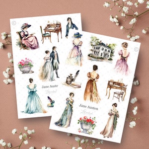 Jane Austen Set 2 Journal Sticker Sheets Planner Stickers - Etsy