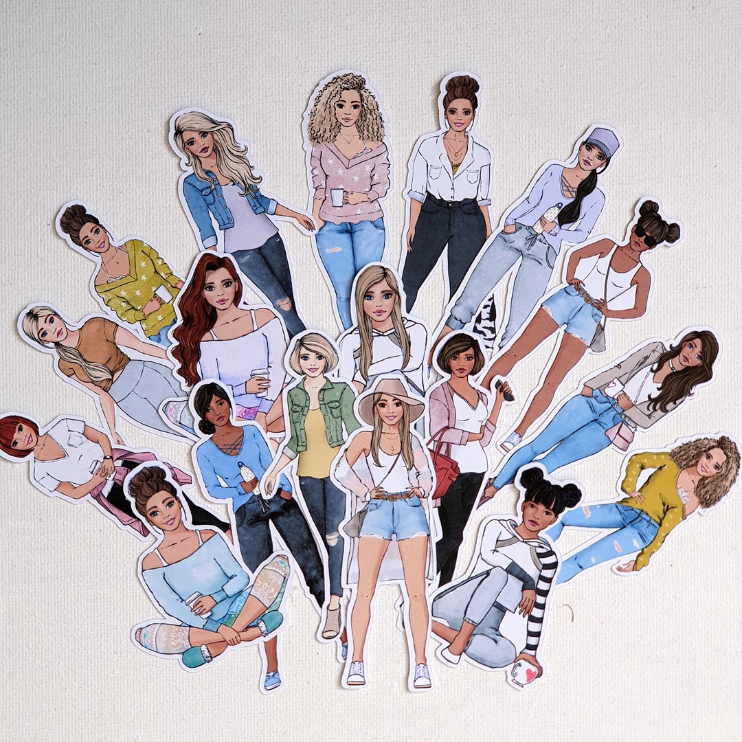 Paperdolls Casual • Girls Stickers for Journal, Bujo, Planner ...