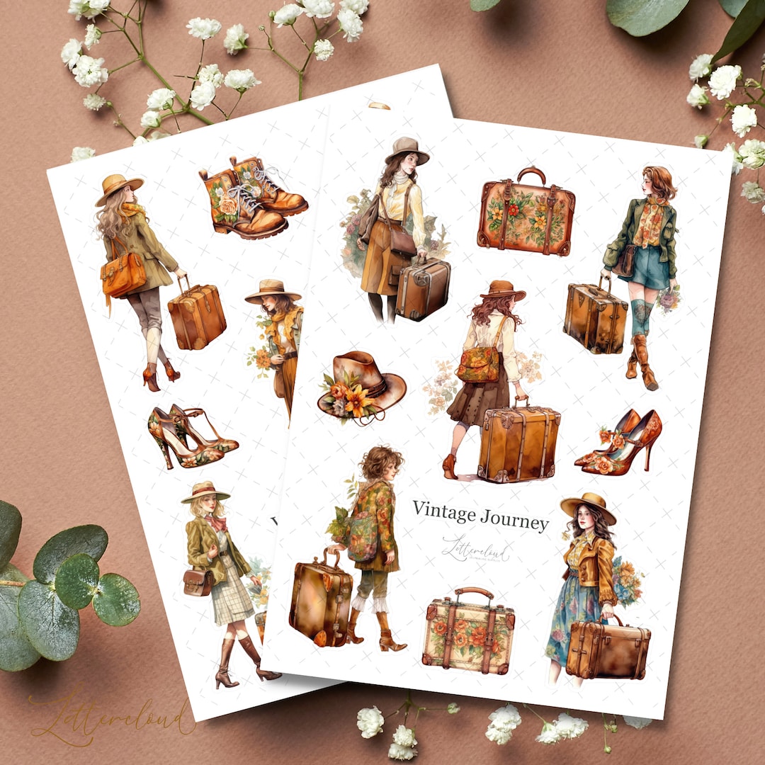 Vintage Journey • Journal Sticker Sheets • Planner Stickers - Etsy