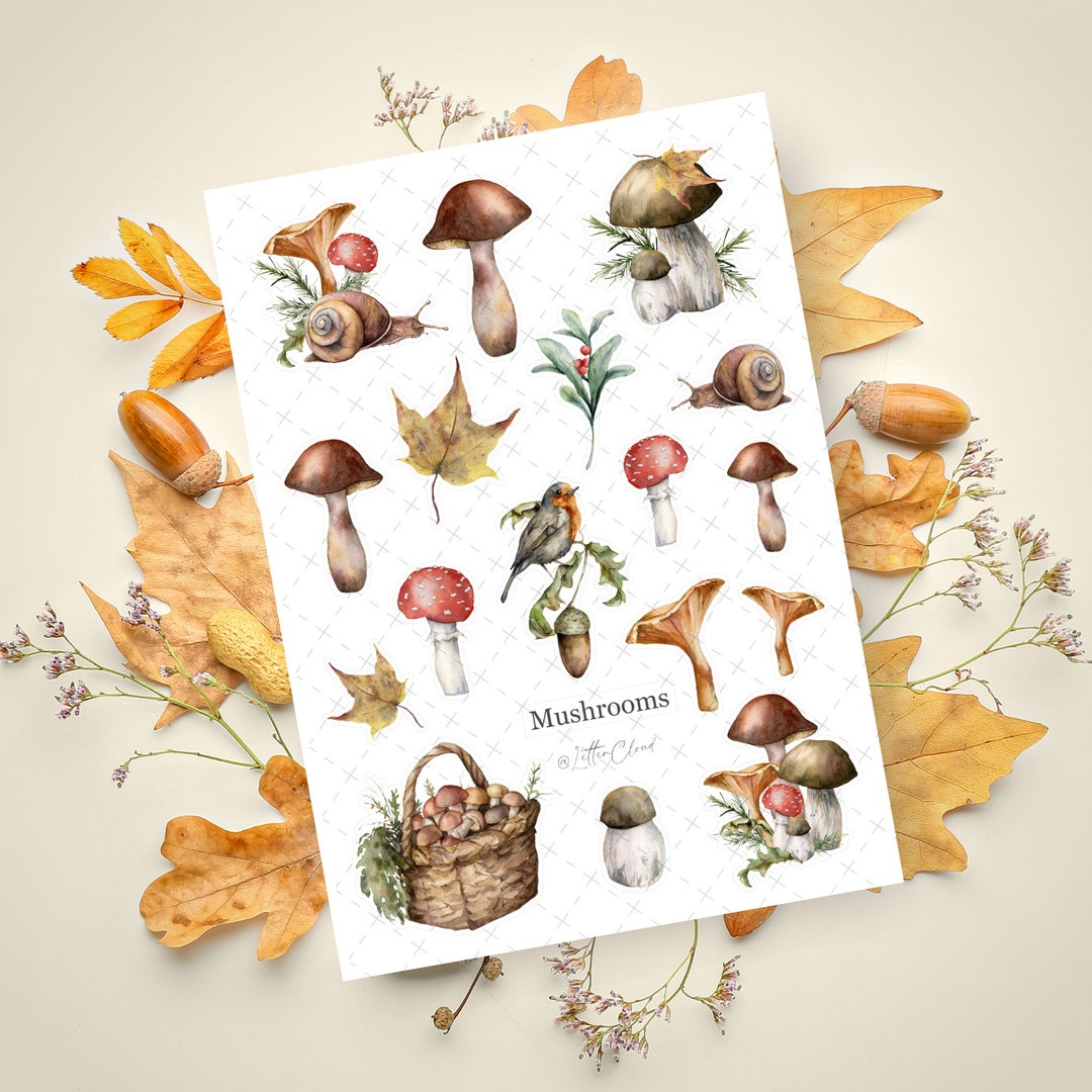 Mushrooms Journal Sticker Sheet Planner Stickers - Etsy