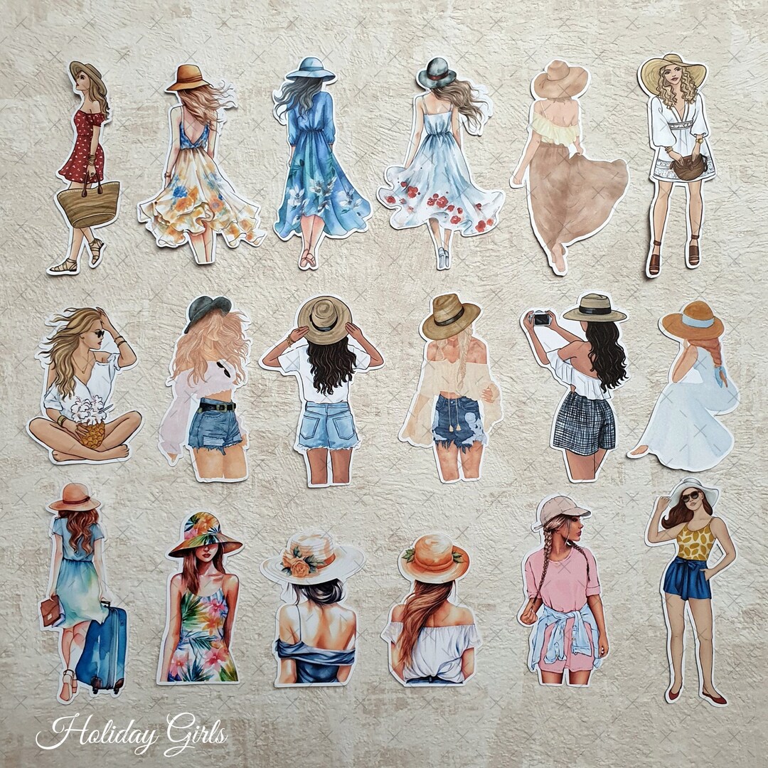 Paperdolls Holiday • Girl Stickers for Journal, Bujo, Planner ...