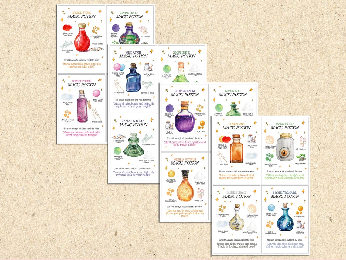 Halloween Potion Play | Kids Halloween Potion Cards | Potion Making ...