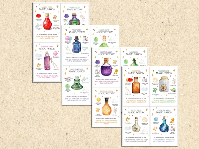 Halloween Potion Play | Kids Halloween Potion Cards | Potion Making ...