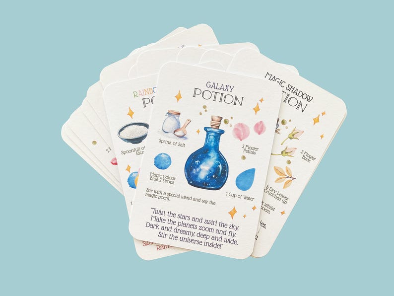 Potion Recipe Cards Printable | Magic Potion Recipes | Kids Potion Kit ...