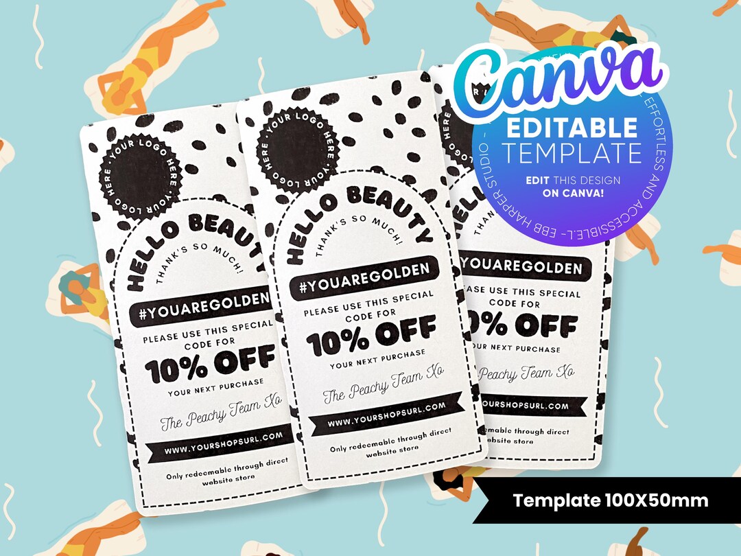 Printable Coupon Sticker Template | Editable Thermal Printer Label for ...