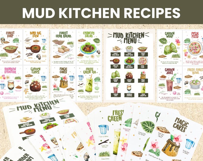 Printable Mud Kitchen Recipe Cards| Educational Learning Resources ...