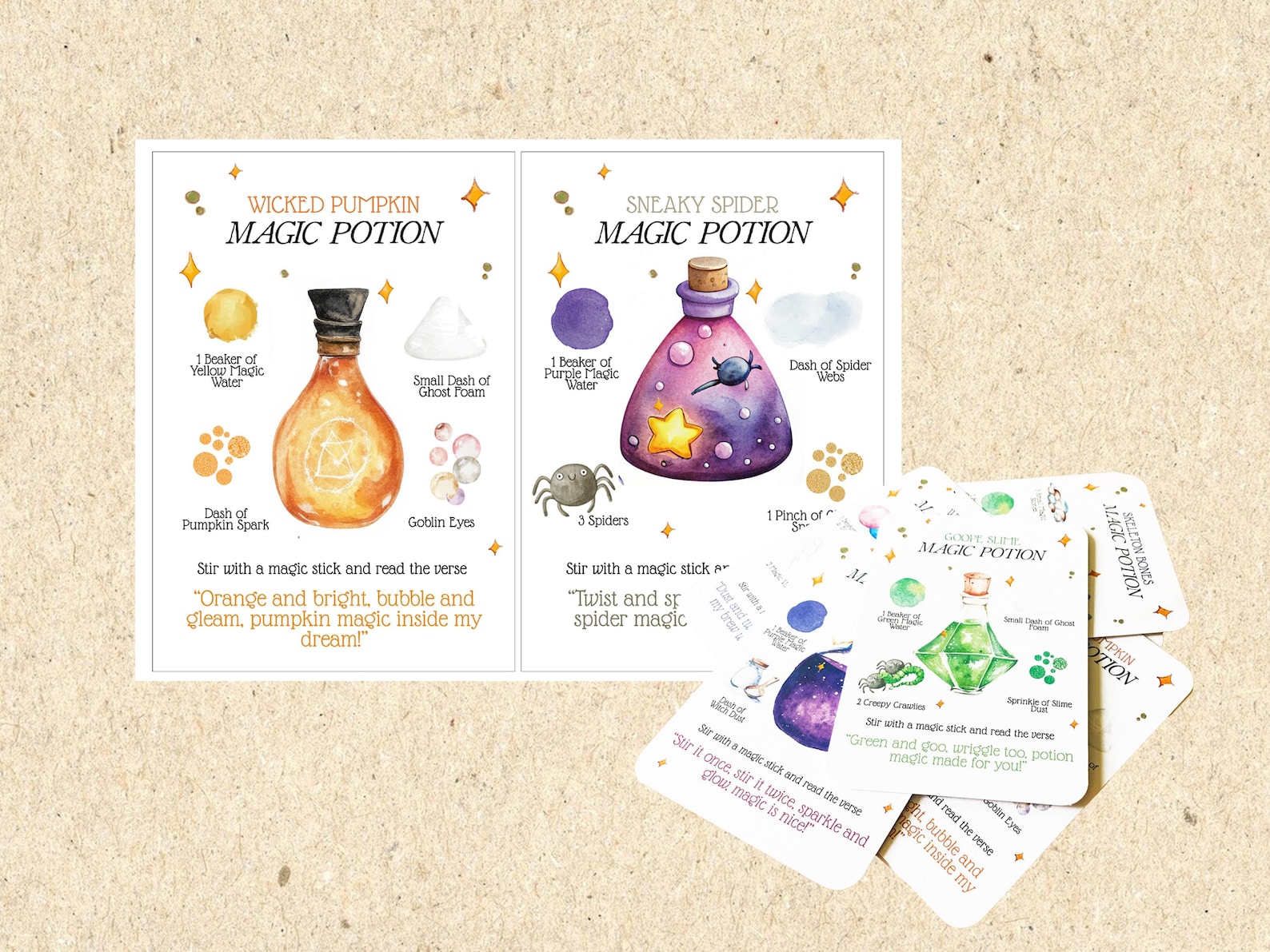 Halloween Potion Play | Kids Halloween Potion Cards | Potion Making ...