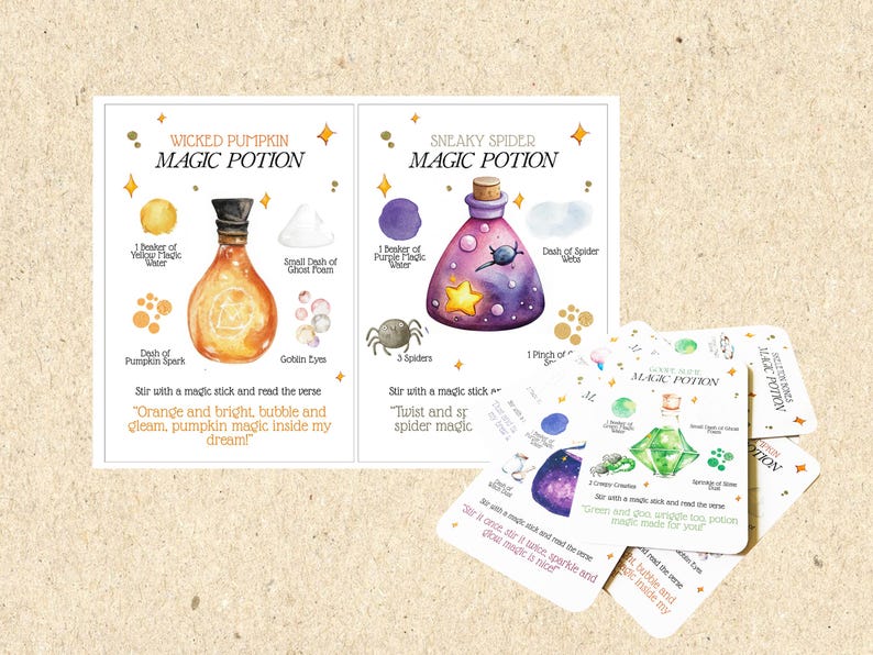 Halloween Potion Play | Kids Halloween Potion Cards | Potion Making ...