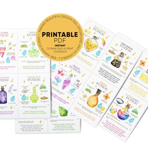 Potion Recipe Cards Printable | Magic Potion Recipes | Kids Potion Kit ...