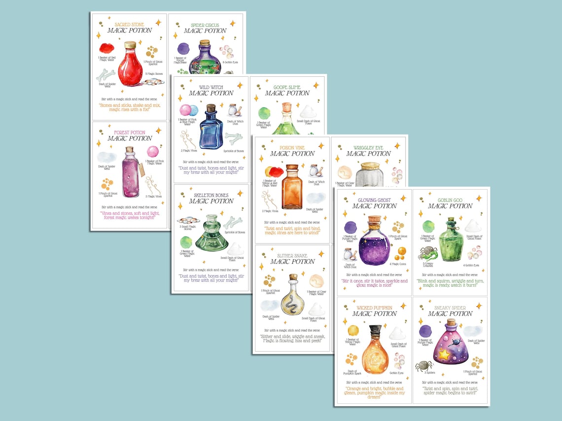 Halloween Potion Play | Kids Halloween Potion Cards | Potion Making ...