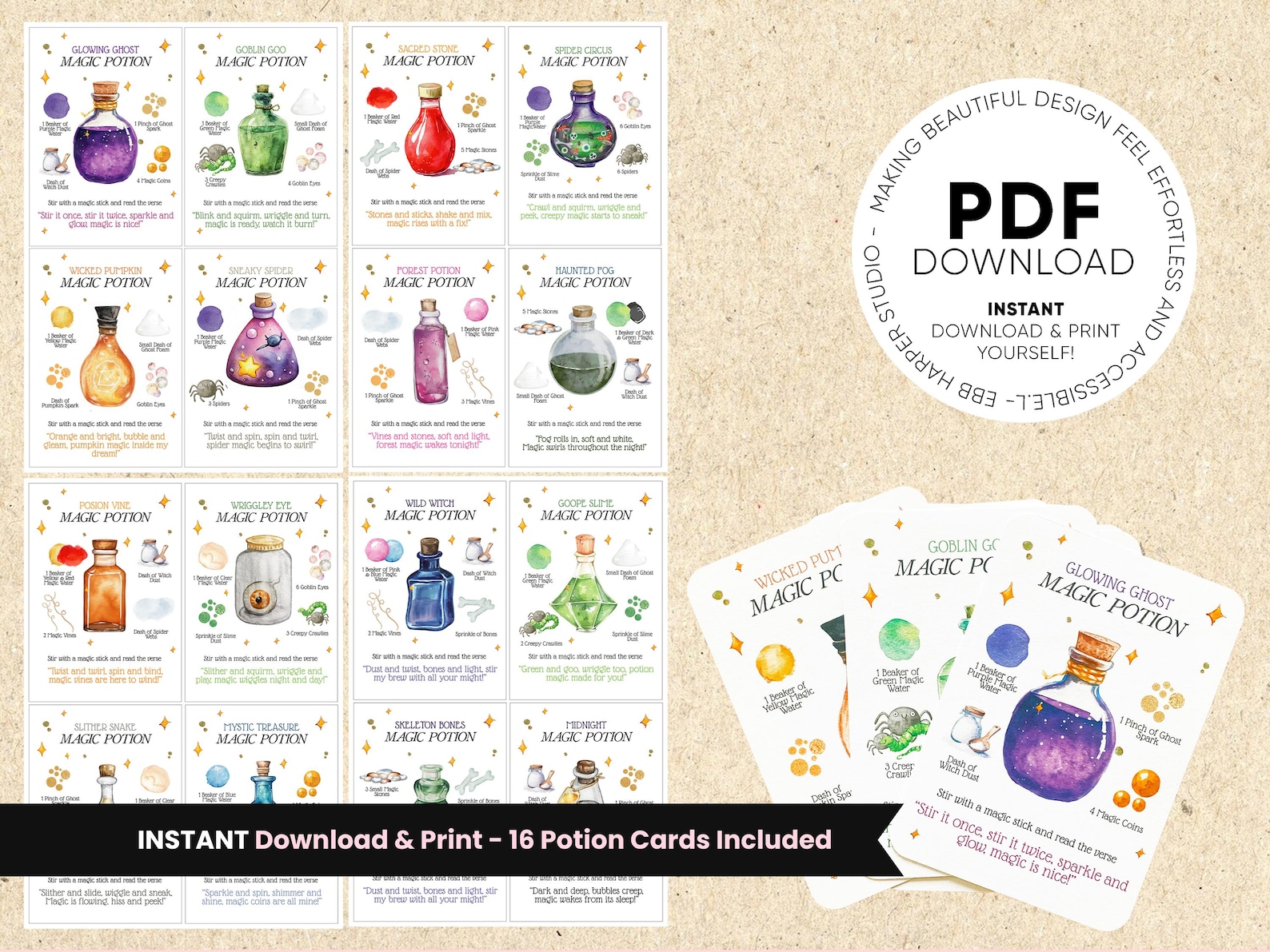Halloween Potion Play | Kids Halloween Potion Cards | Potion Making ...