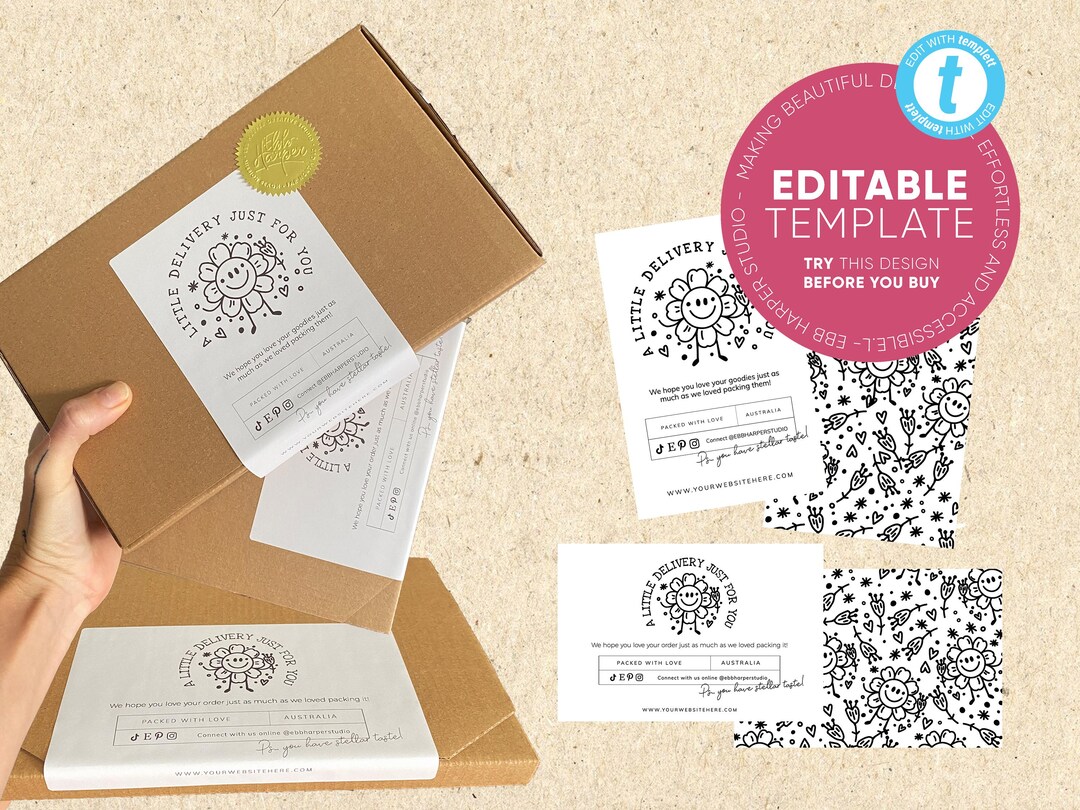 Editable Packaging Template | Box Seal Template | Custom Packaging ...