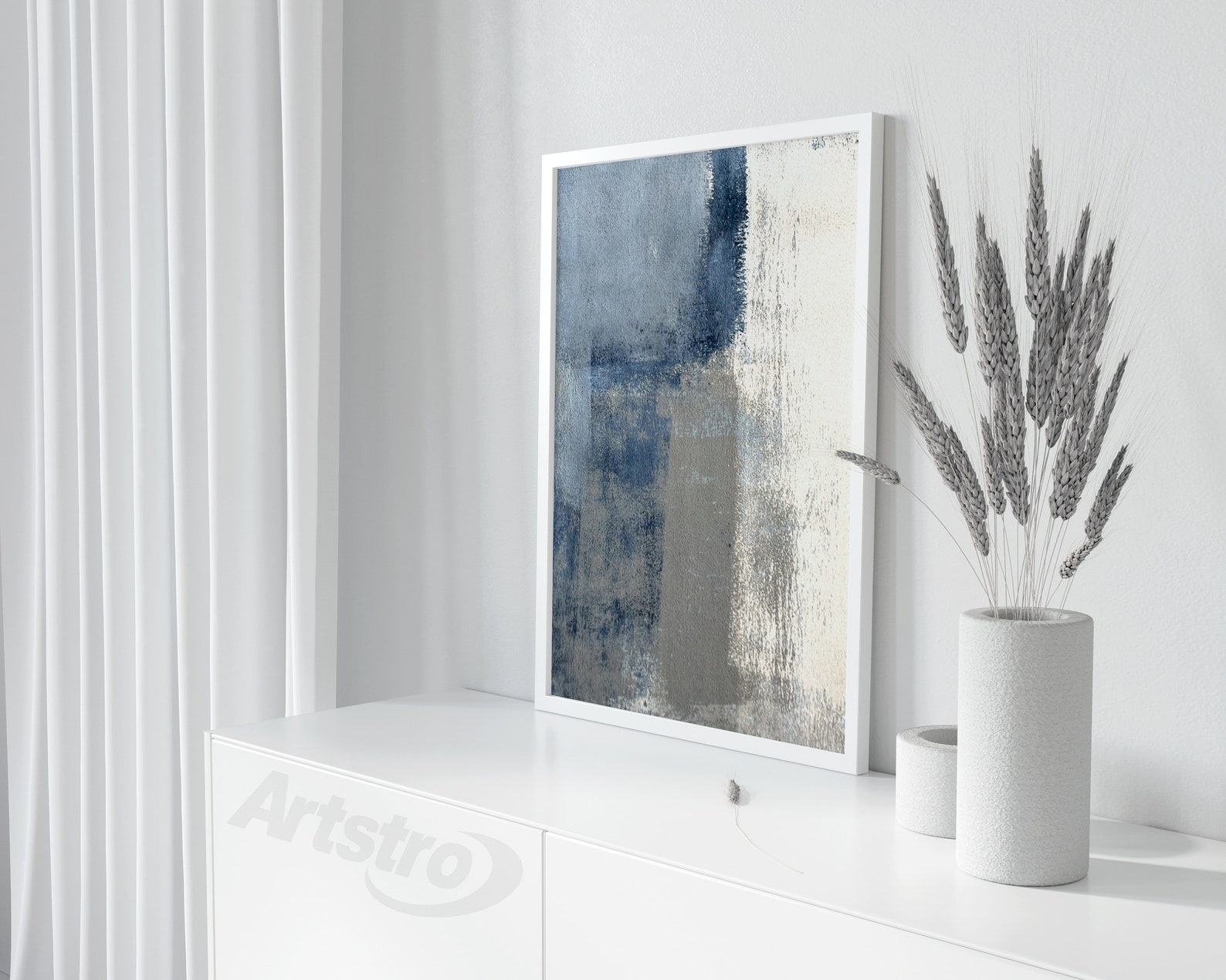 Navy Blue Grey Abstract Wall Artabstract Arta2set of 3 - Etsy