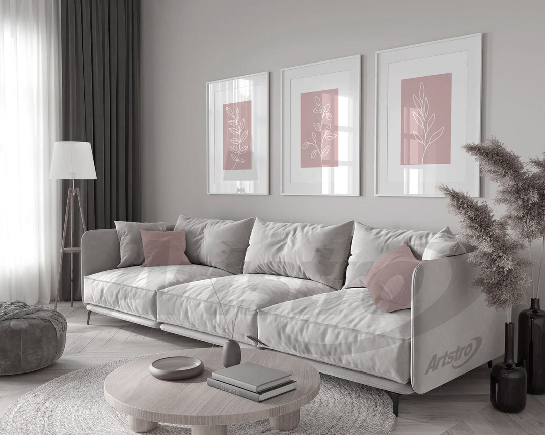 Pink Wall Art Prints, Botanical Wall Decor, Plant Wall Art, Botanical ...