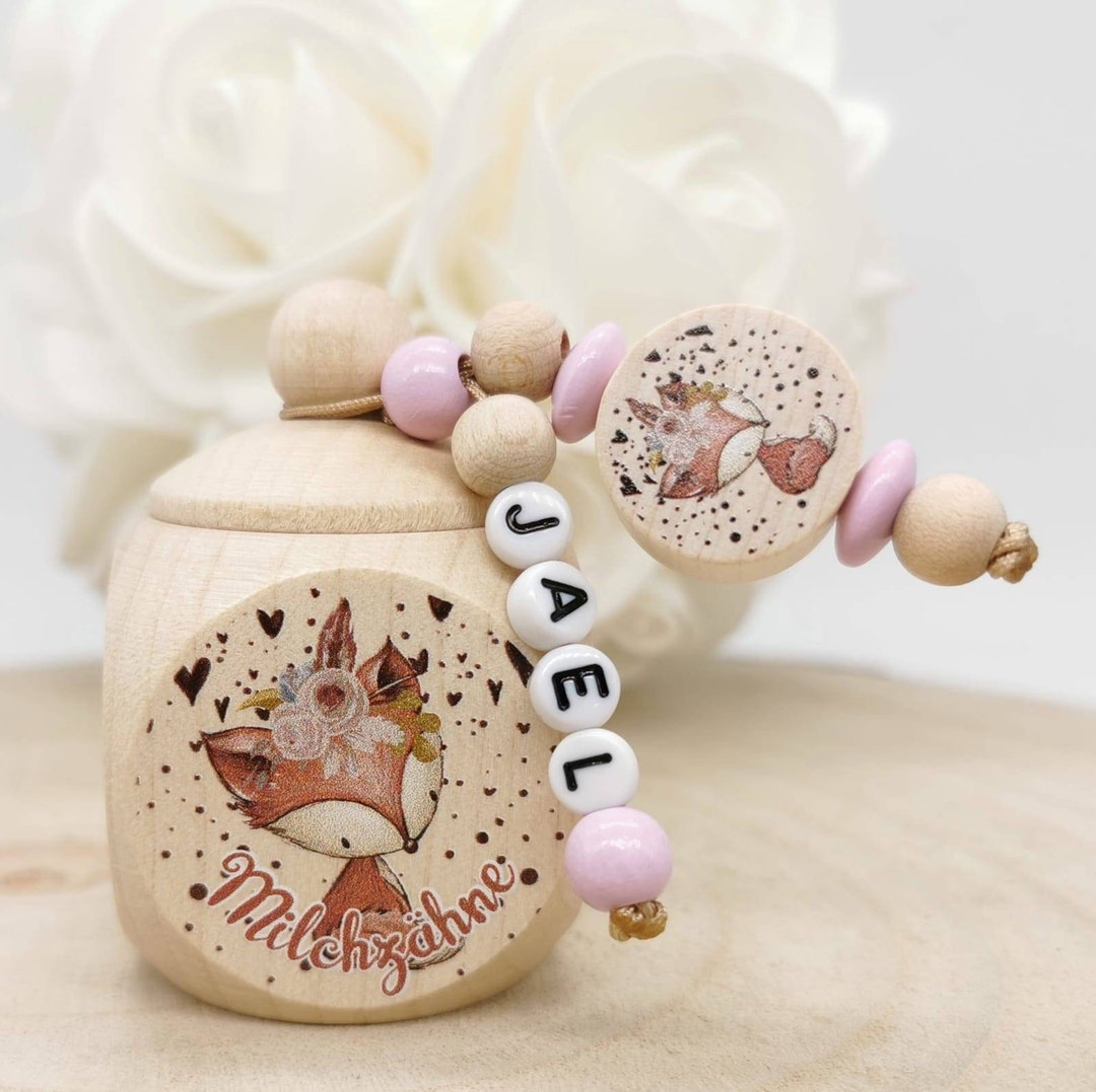 Milk Tooth Box With Name Girl Tooth Box Fox Gift School - Etsy