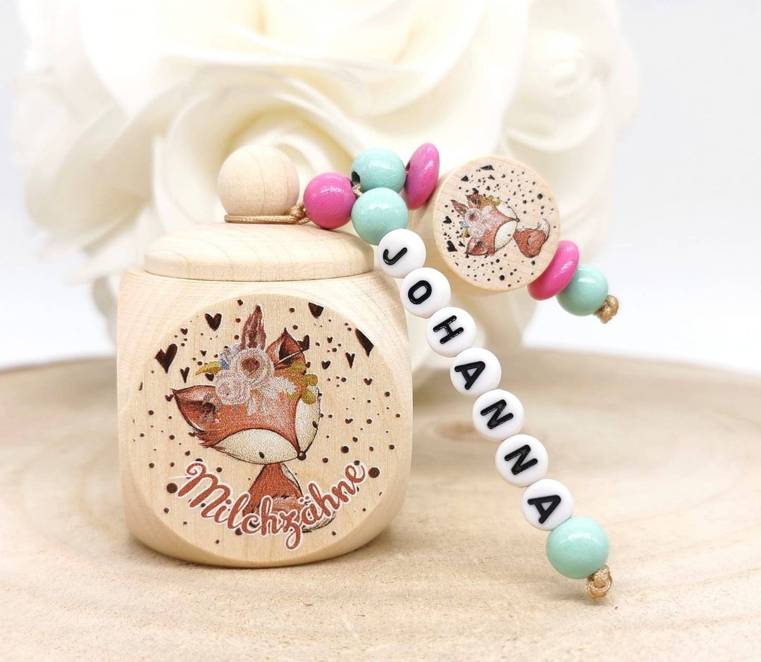 Milk Tooth Box With Name Girl Tooth Box Fox Gift Enrollment Birthday ...