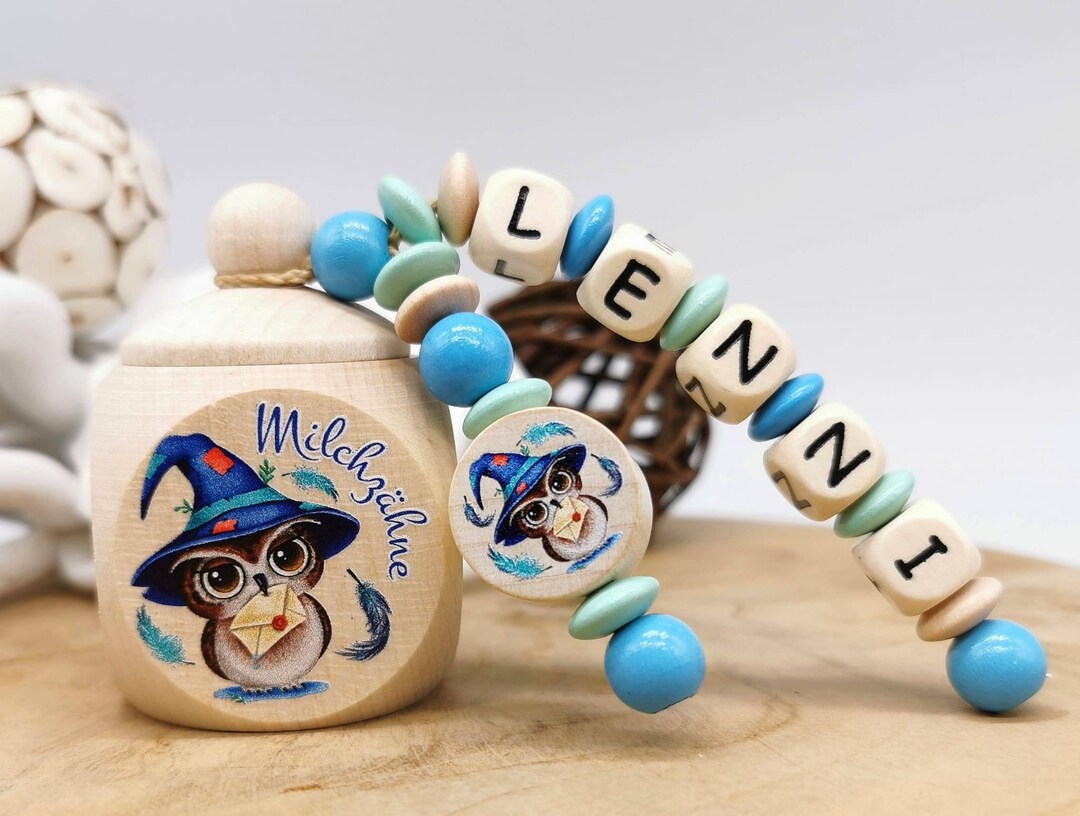 Tooth Box Milk Tooth Box Owl With Name Girl Teeth Gift School Birthday ...