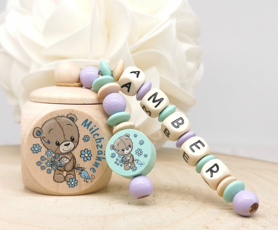 Milk Tooth Box Tooth Box Teddy Bear With Name Girl Teddy Milk Teeth ...
