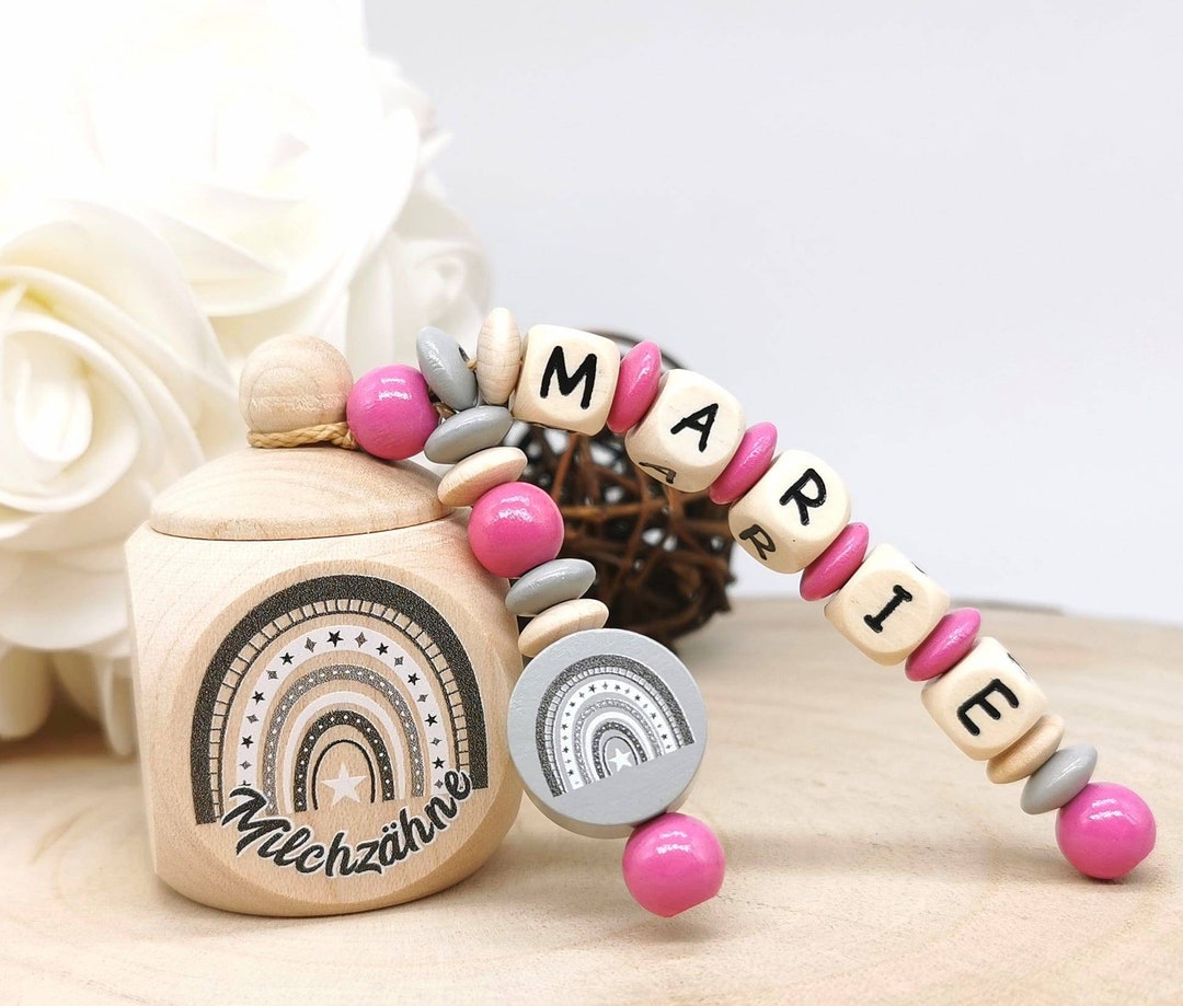 Milk Tooth Tin Tooth Tin With Name Girl Rainbow Tooth Fairy Gift School ...