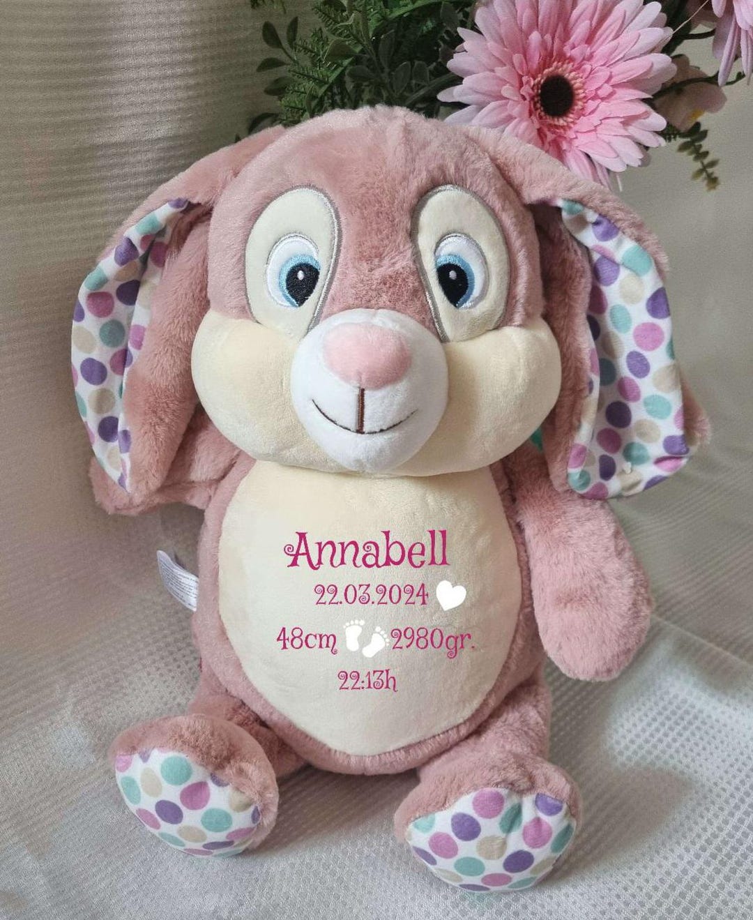 Cuddly Toy Rabbit Personalized With Name Girl Boy Plush Toy Stuffed Toy ...