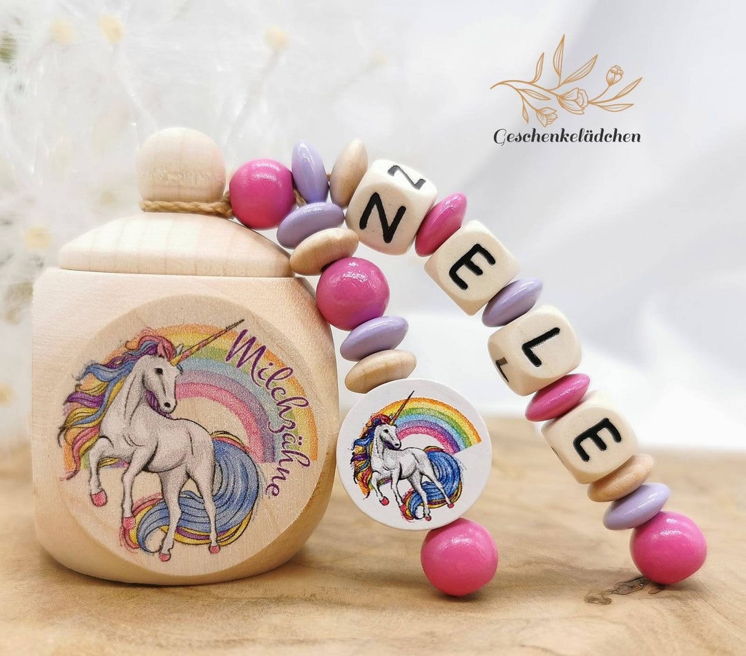 Zahndose Milchzahndose Namen Mädchen Einhorn Pferd Geschenk Einschulung Geburtstag Zähnchen ...