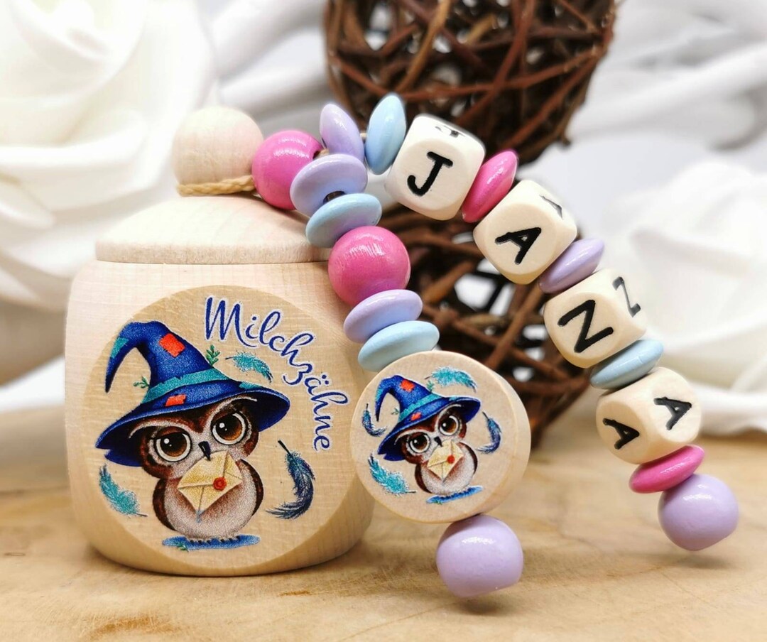 Milk Tooth Box Tooth Box Owl With Name Girl Teeth Gift School ...