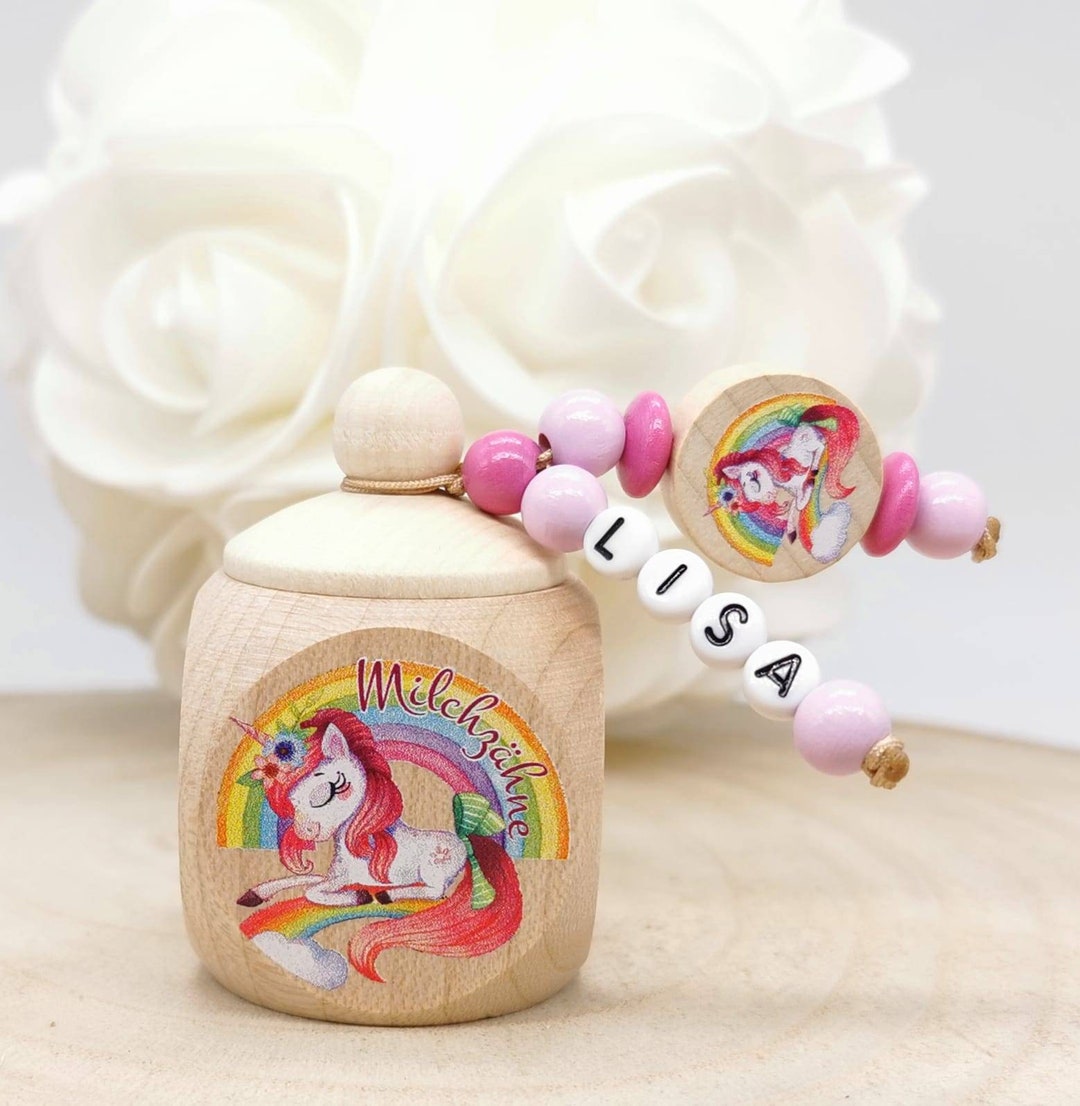 Tooth Box Milk Tooth Box With Name Girl Unicorn Rainbow Gift - Etsy