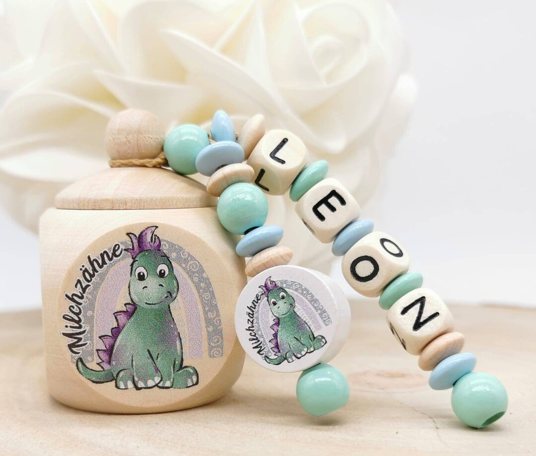 Tooth Box Milk Tooth Box With Name Boy Dinosaur Gift School Enrollment ...