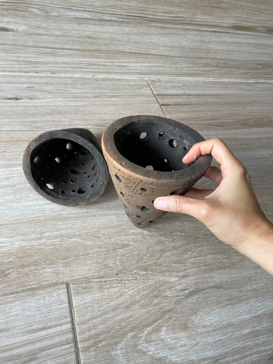 Cone Shape Clay Orchid Pots - Etsy