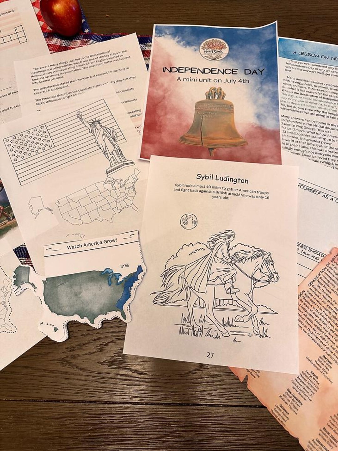 Independence Day Unit Study: Heart Spark Homeschool - Etsy