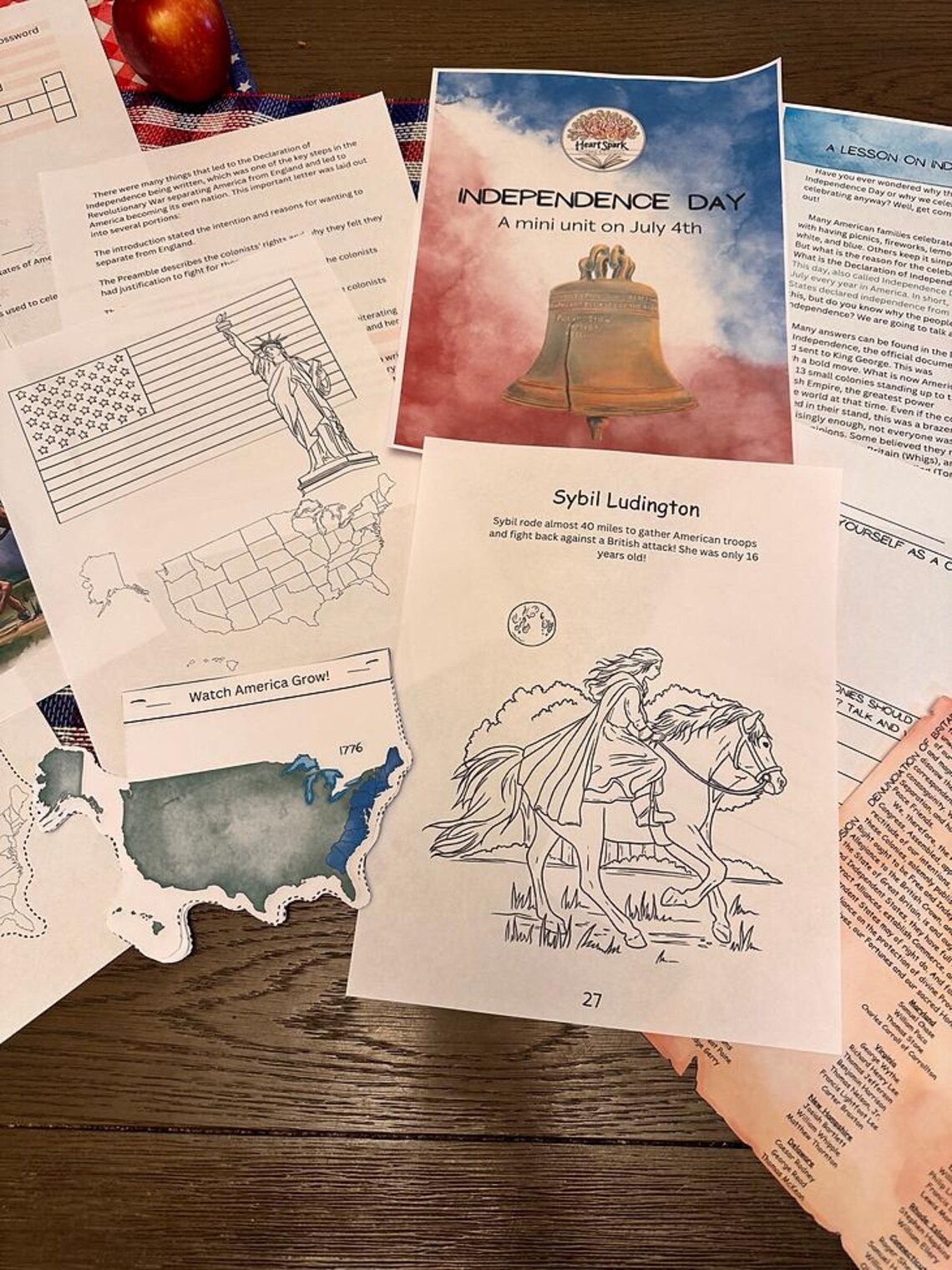 Independence Day Unit Study: Heart Spark Homeschool - Etsy