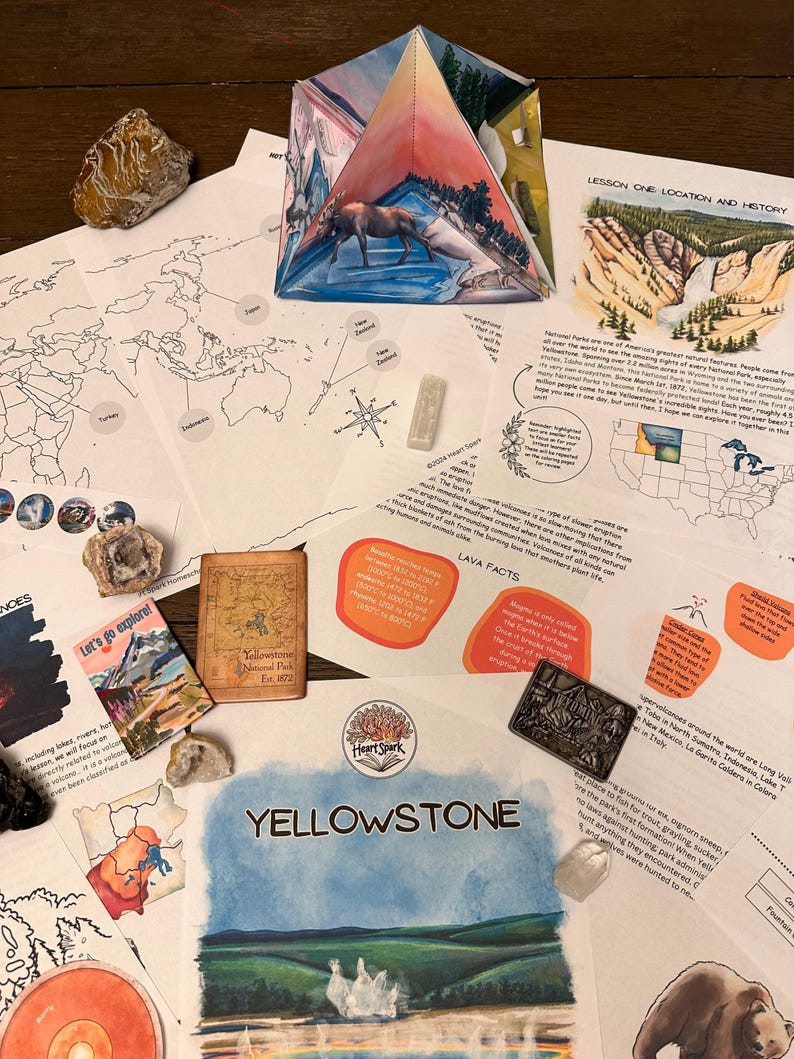 Yellowstone National Park: Heart Spark Homeschool - Etsy
