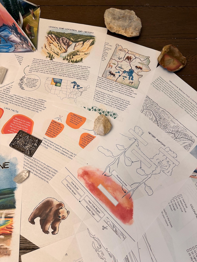 Yellowstone National Park: Heart Spark Homeschool - Etsy