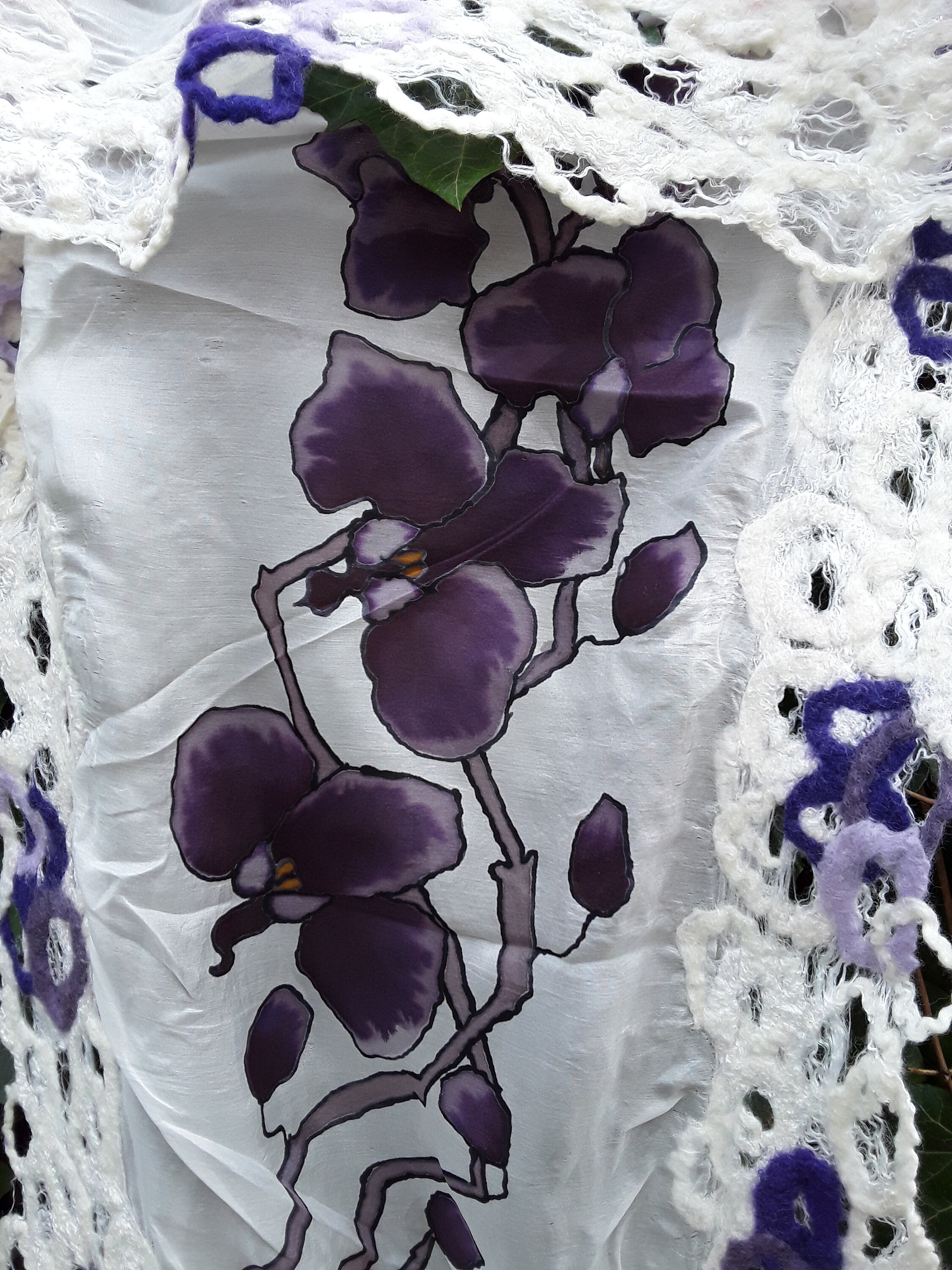 Nunofelt Stole orgidee Hand-painted Silk - Etsy UK